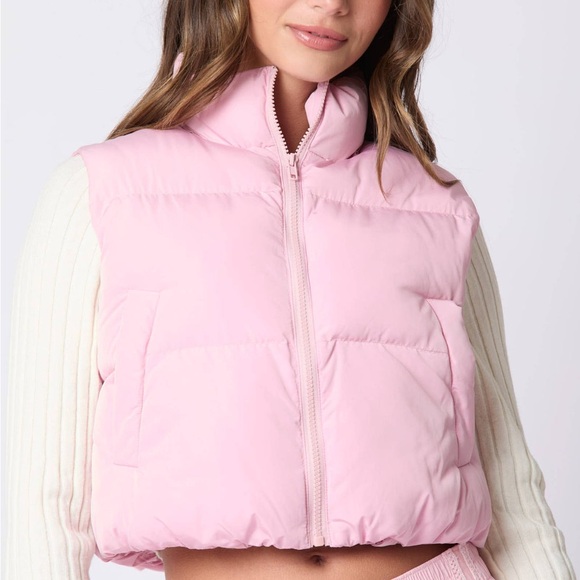 Jackets & Coats | Pink Puffer Vest With Bow Detail | Poshmark
